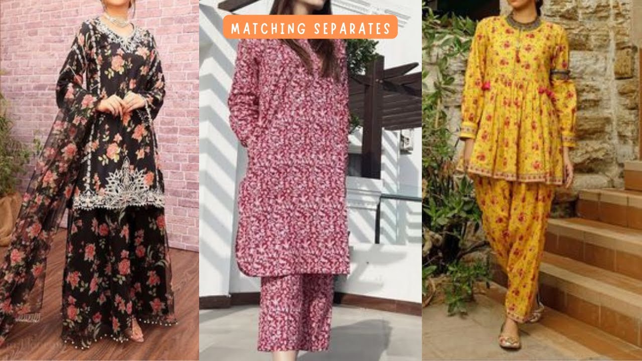 All over printed suit designing ideas || Matching separates printed ...