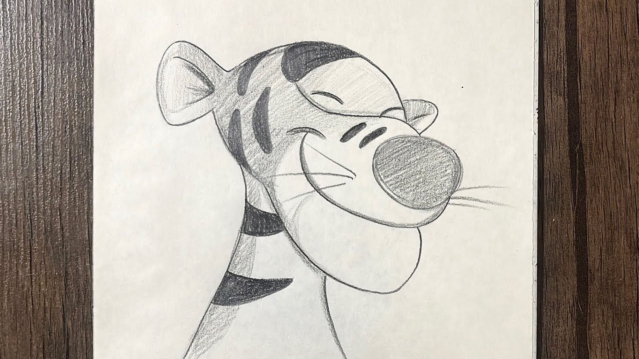 how to draw Tigger from Winnie The Pooh | easy cute cartoon character ...
