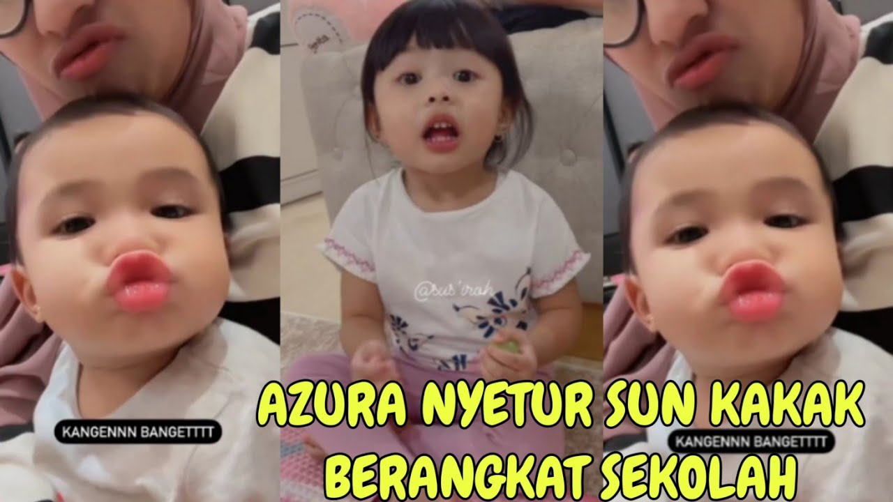NGAKAK AZURA NYETUR CIUM KAKAK AMEENA BERANGKAT SEKOLAH - YouTube