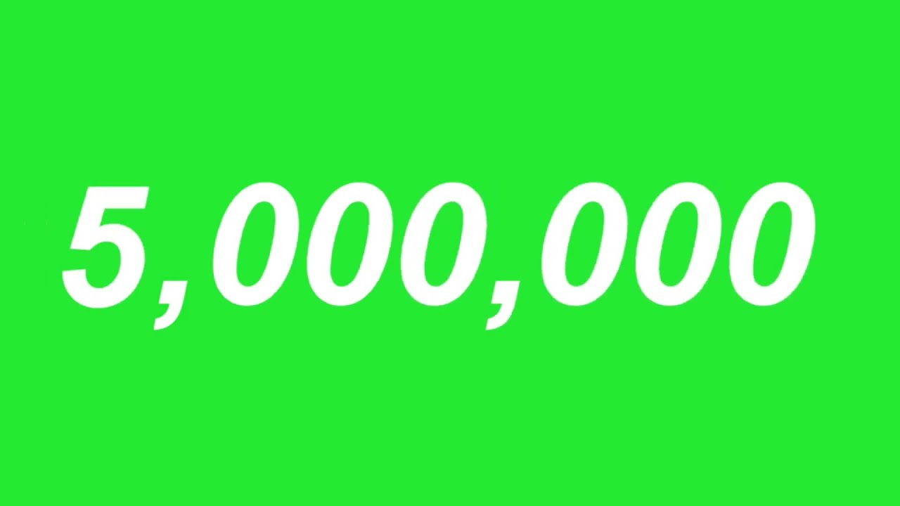 5 Million | Green Screen Number Counter With Comma | No Copyright VFX ...