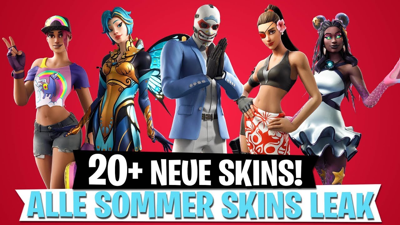 20 Neue Skins Alle Sommer Skins Leak Fortnite Battle Royale Youtube