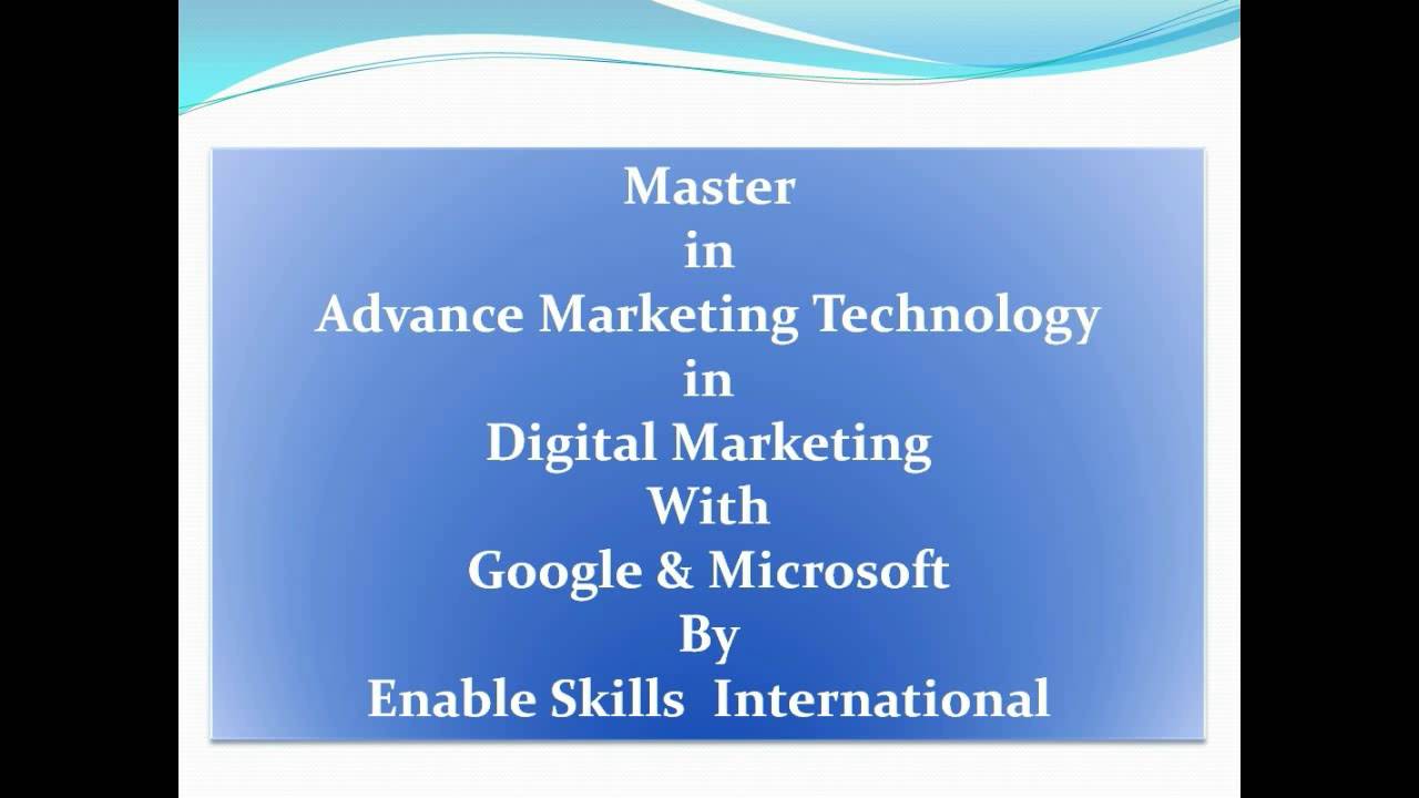 Master in Advance Marketing Technology Google & Microsoft Ads - YouTube