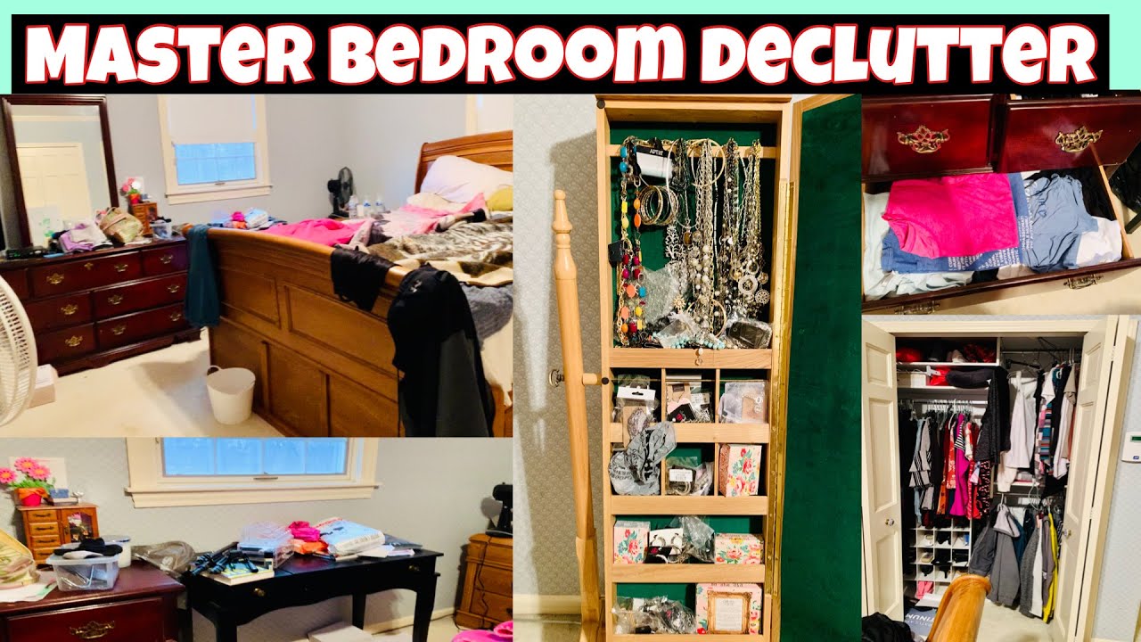 MASTER BEDROOM DECLUTTER/ GETTING IT READY TO REMOVE WALLPAPER & PAINT/ Bedroom transformation ️ ...