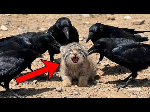 Crows Surrounded This Tiny Pallas’s Kitten. Then The Unthinkable Happened!