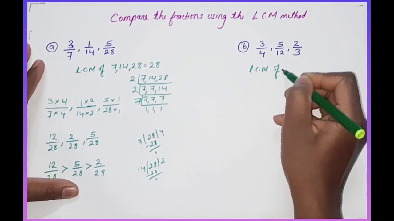 Comparison of Fractions by using LCM method | class 5 - YouTube