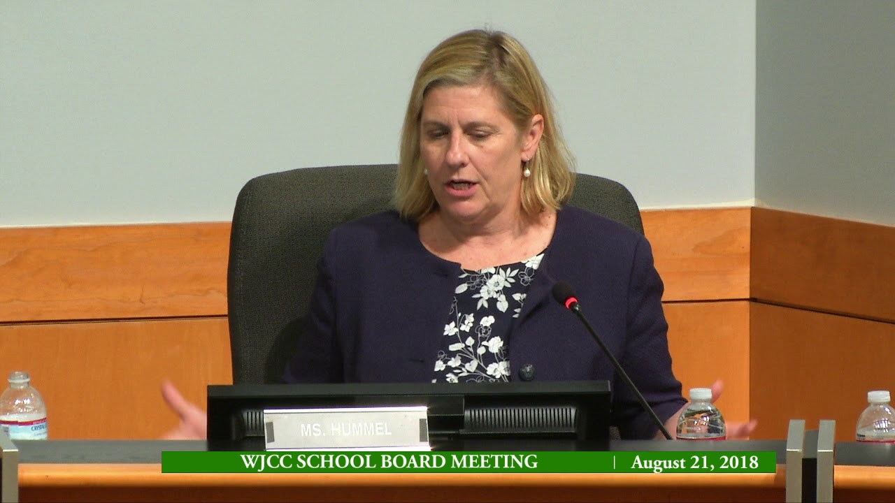 WJCC School Board Meeting - August 21, 2018 - YouTube