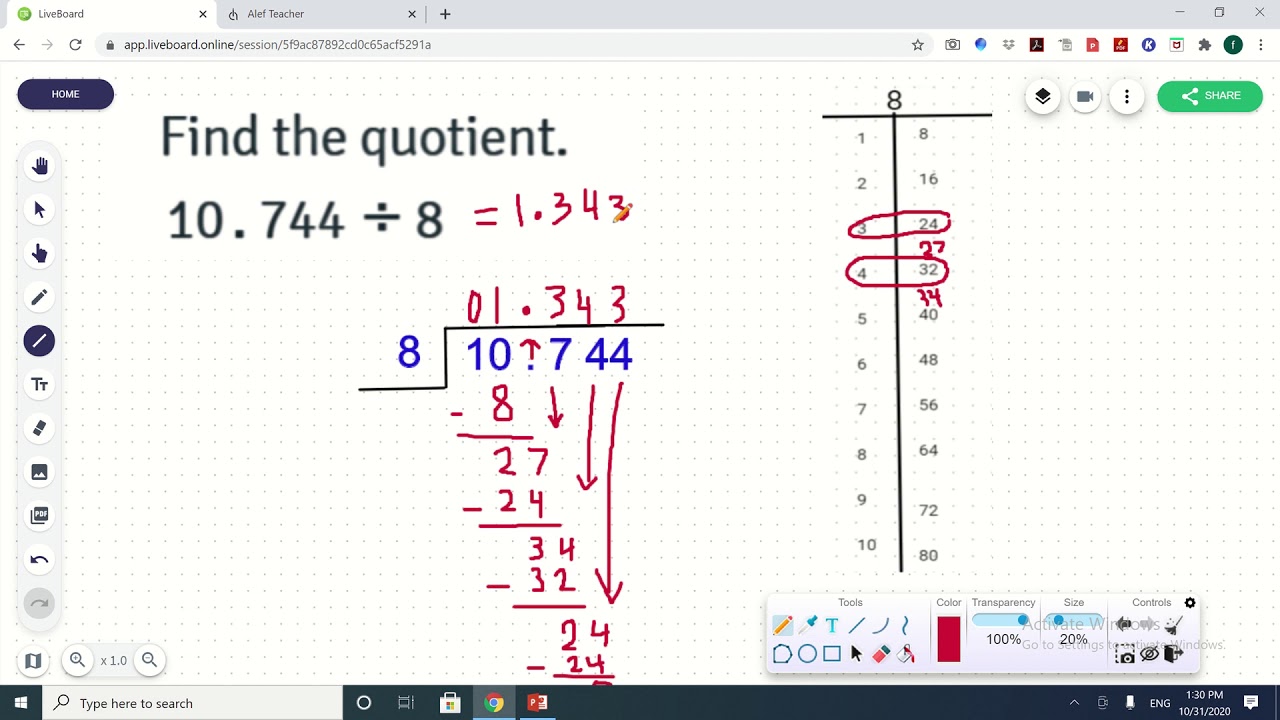 CH3 : LESSON 7 ( DIVIDE DECIMALS BY WHOLE NUMBERS) Term1 G6 - YouTube