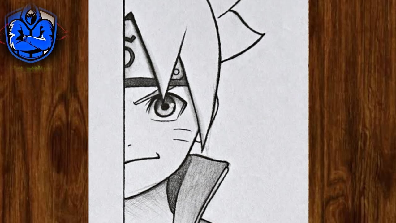 HOW TO DRAW ANIME CHARACTERS || draw Boruto Uzumaki half face,Naruto ...