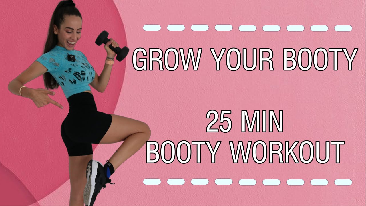 GROW YOUR BOOTY 🍑 25 MIN BOOTY WORKOUT WITH DUMBBELLS 🔥 ATO HOME ...