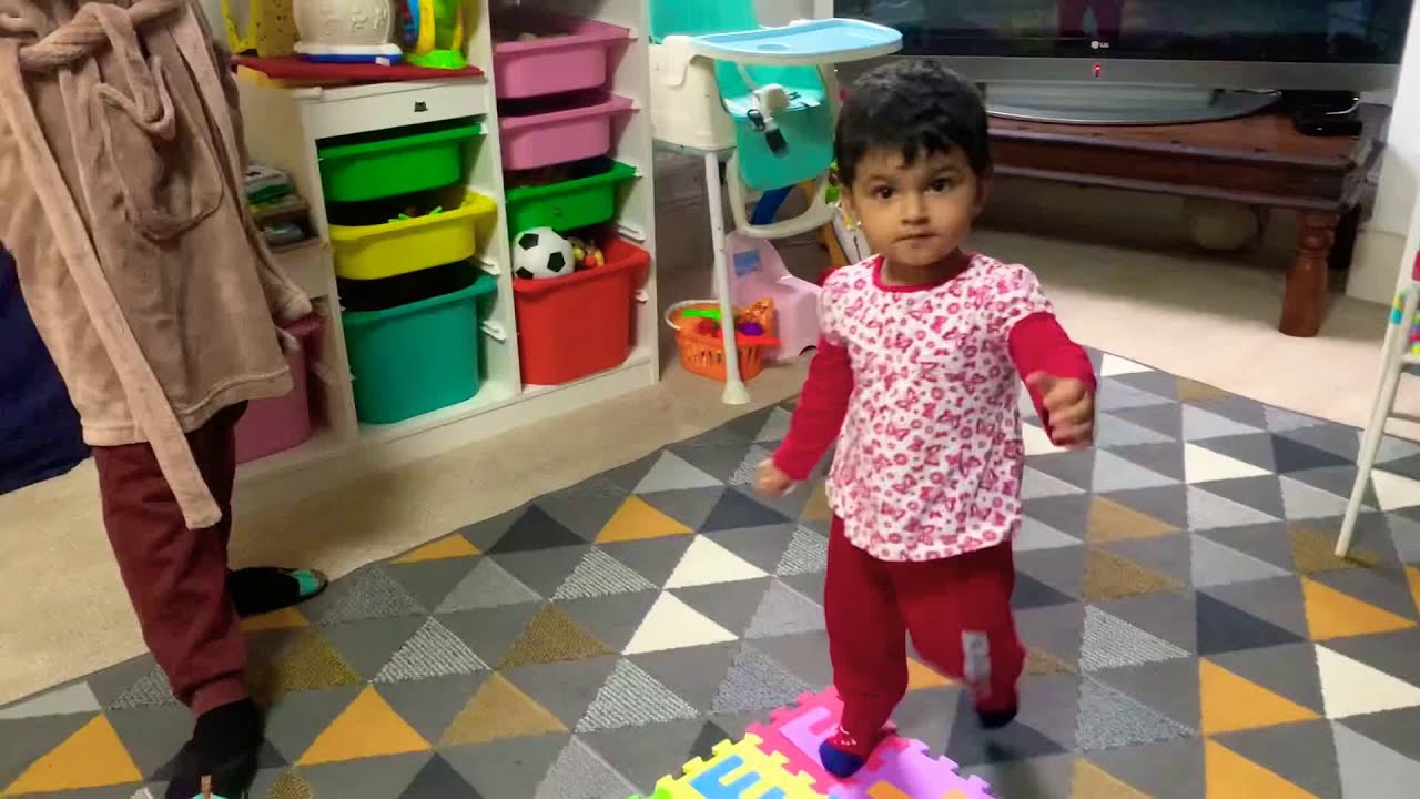 Hasti daily activities - Cleaning, Colouring and Pom-poms - YouTube