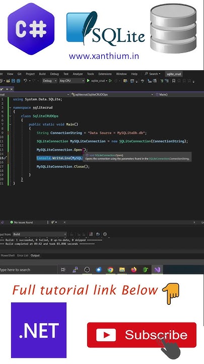 Check Connection Status Of Sqlite Database Using Csharp C Microsoft Sqlite Sqlite3 Youtube