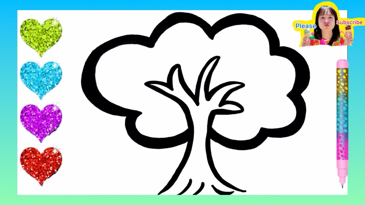 How to Draw a Tree || Drawing Tree || Drawing for kids - YouTube