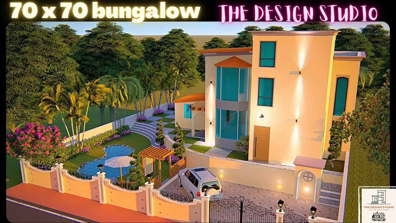 70 x 70 house plan | bungalow | mansion | the design studio - YouTube