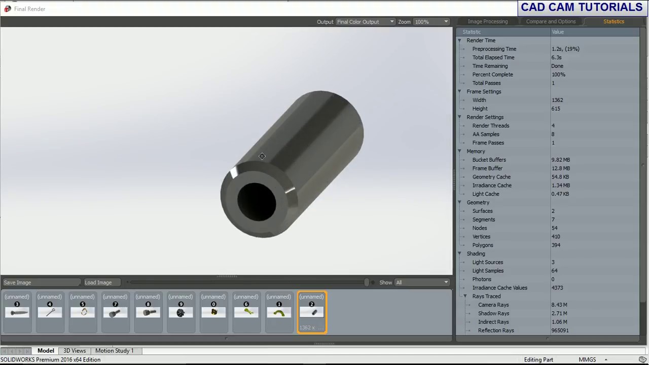 Solidworks Tutorial Piston Rod Pin - YouTube