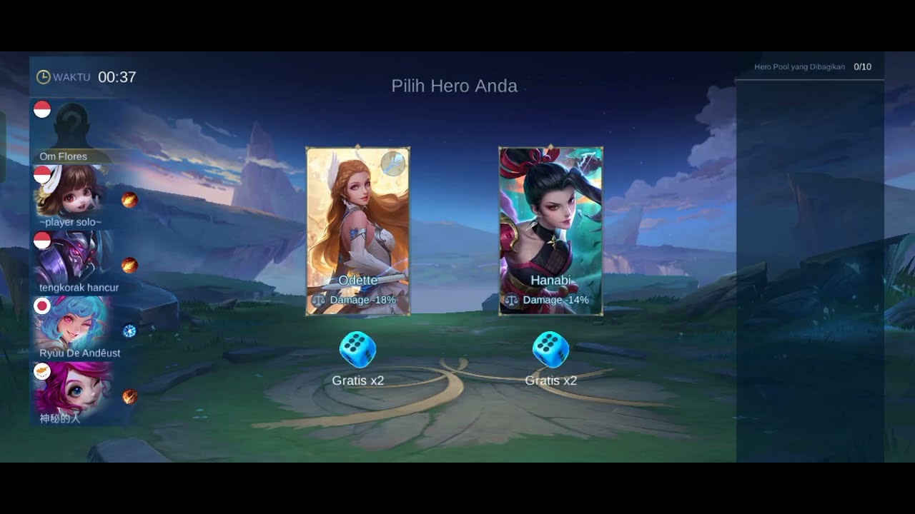 RANK TINGGI SOLO BRAWAL UJI COBE HERO MOBILE LEGENDS EMBLEM GAMEPLAY ...