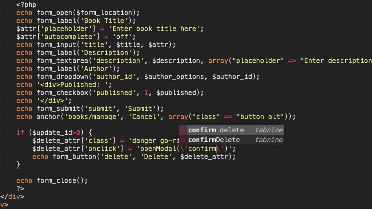 Trongate Form Handling Mini Series p14 - Deleting Records - YouTube