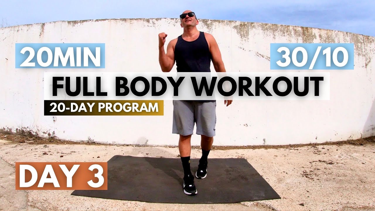 HIIT Full Body Workout 20 Min / TABATA 30/10 / 20-Day Program DAY 3 - YouTube