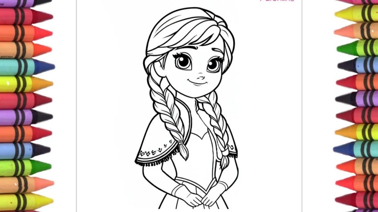 Elsa Anna Frozen Princess drawing, how to draw Disney princess anna ...