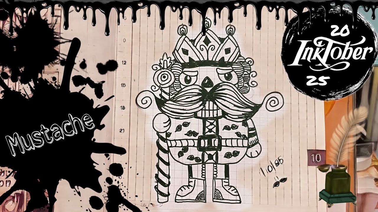 DAY - 1 INKTOBER 2025 [ MUSTACHE ] with DELETER NEOPIKO - LINE - 3 ...