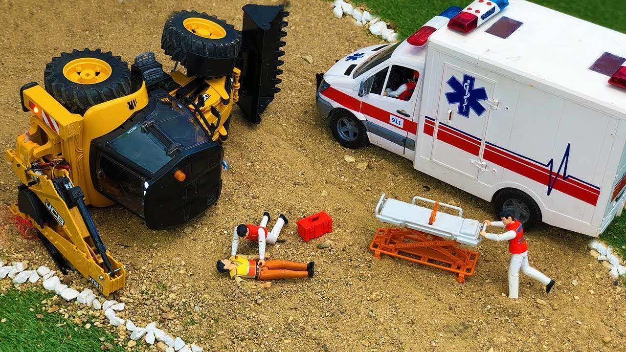Stunning RC Tractor Excavator Ambulance Crash video! - YouTube