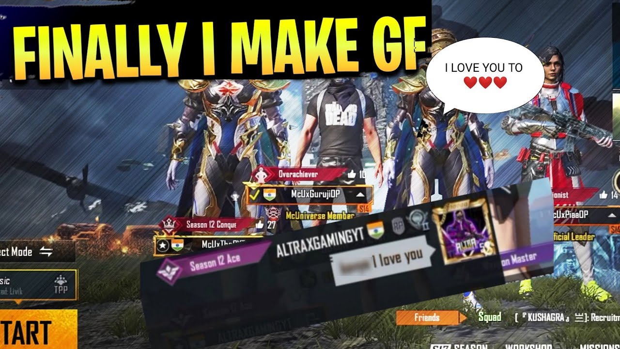 FINALLY I MAKE GF ♥️♥️♥️♥️😝😝😝, MAKE GF IN PUBG MOBILE, RANDOM GIRL ...