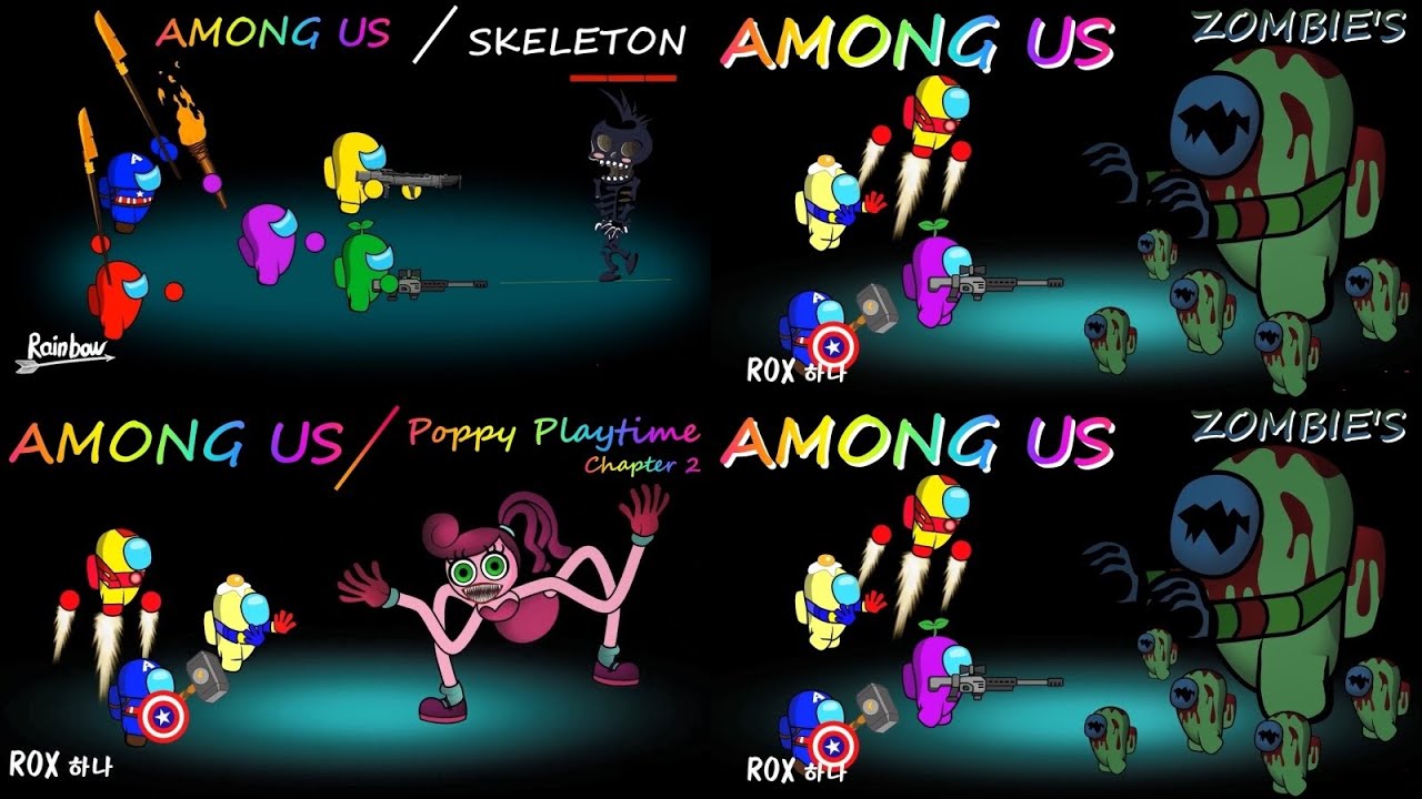 Among Us battle Boss All Animation Arrow Rainbow - YouTube