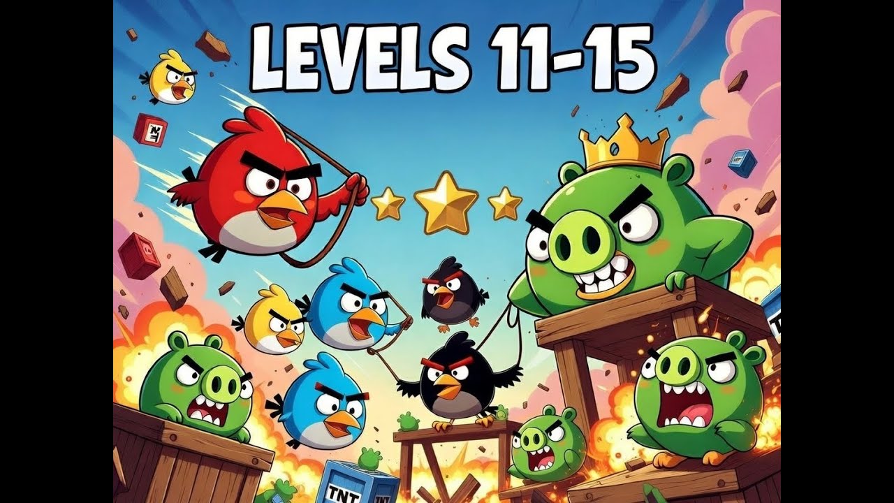 Angry Birds 2 Levels 11-15 Walkthrough + Level 15 BOSS FIGHT (3 Stars ...