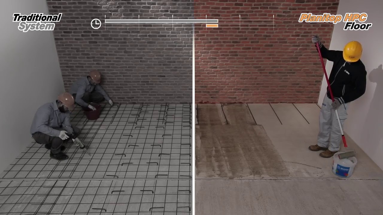 MAPEI Planitop HPC Floor strengthening floor slabs - YouTube