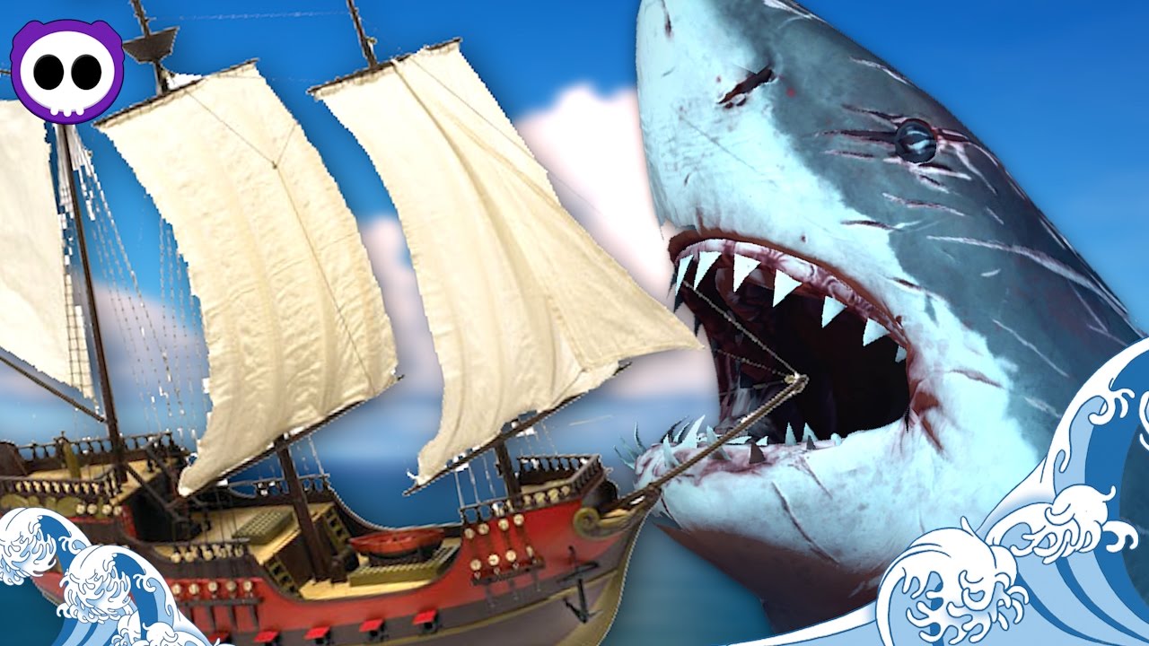 Megalodon Next To A Battleship