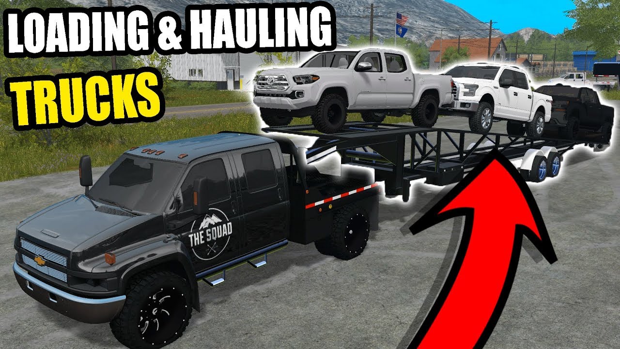 HAULING TRUCKS at the TOY STORE W/ NEW CAR TRAILER | FARMING SIMULATOR ...