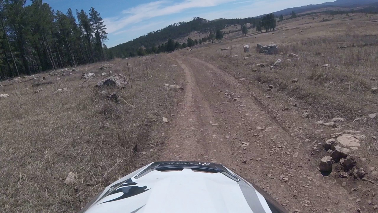 Dr650 trail riding black hills sd - YouTube