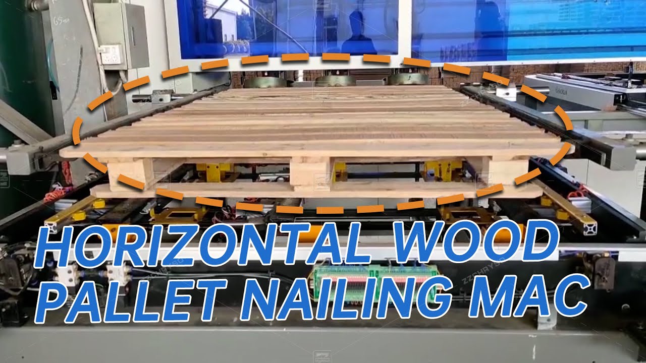 Wood Pallet Nailing Machine Horizontal Type With Double Worker Position ...