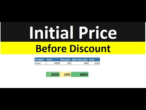 Calculate Initial Price Before Discount in Excel | Advanced Excel - YouTube