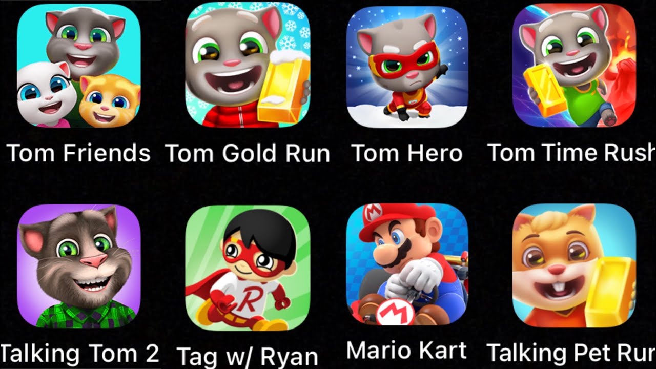 Tom Time Rush,Tom Hero,Tom Gold Run,Run Talking Ninja,Mario Kart,Tag ...