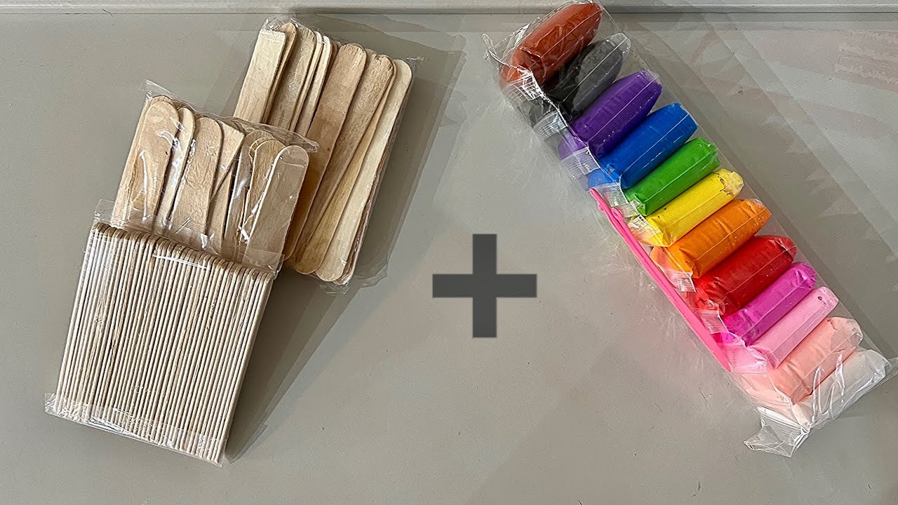 ICE CREAM STICK + CLAY CRAFT = 3 Amazing DIY Projects..💡 - YouTube