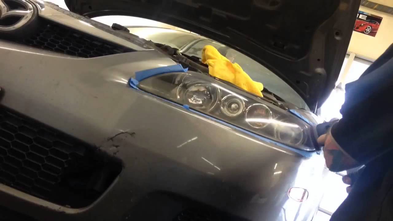 Time lapse headlight restoration - YouTube