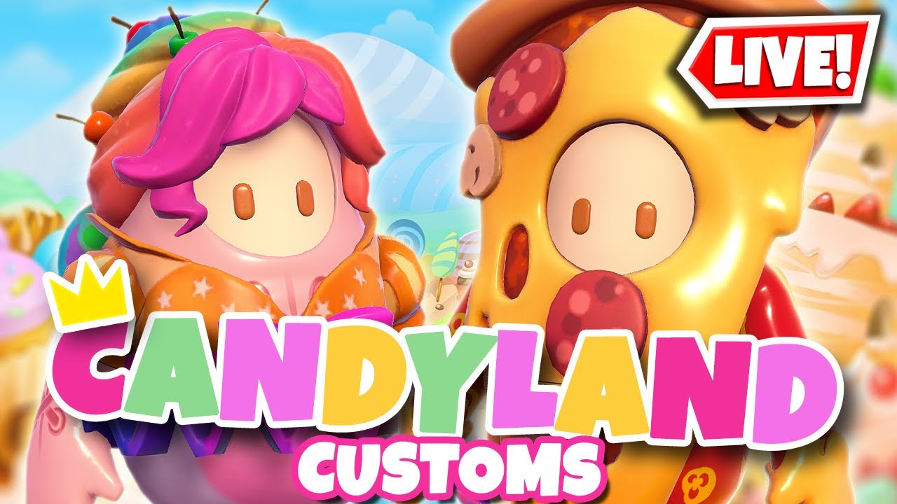🔴LIVE FALL GUYS CANDYLAND CUSTOMS CUTE Vs FOOD FIRST TO 20 WINNER PICKS ...