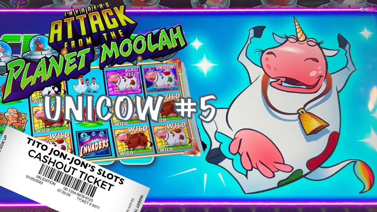 Unicow #5! Invaders Attack From the Planet Moolah slot bonus 🐮 👽 🎰 ...