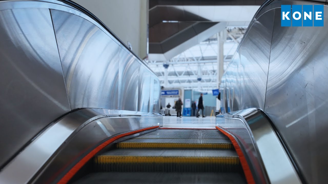 2 x KONE escalators at London Waterloo train station, Tenison Way exit ...