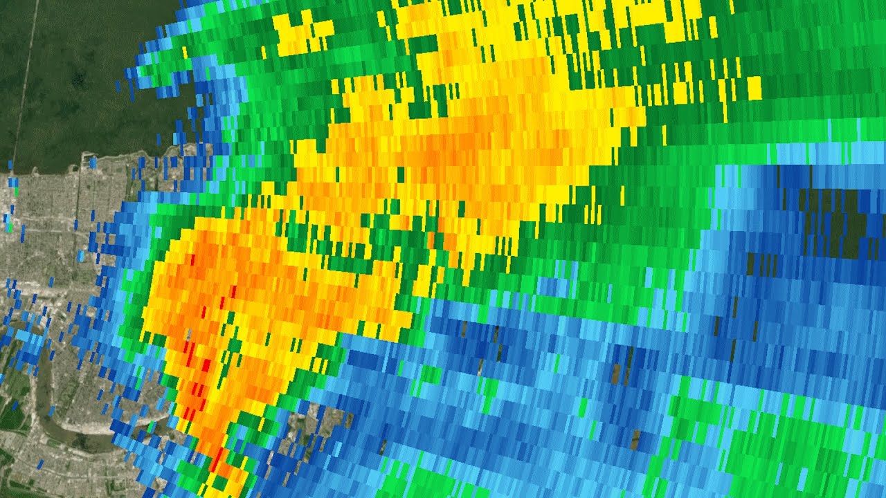 2022 New Orleans, Louisiana Supercell TDWR Radar Loop - YouTube