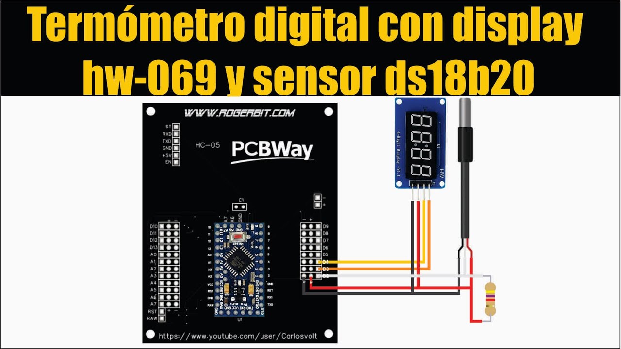 Termómetro Digital Con Display Hw 069 Y Sensor Ds18b20 Para Heladeras