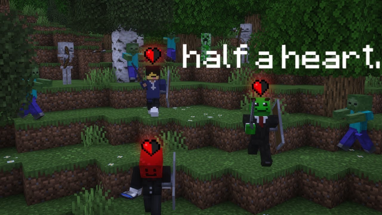 Beating Minecraft While Sharing Half a Heart - YouTube