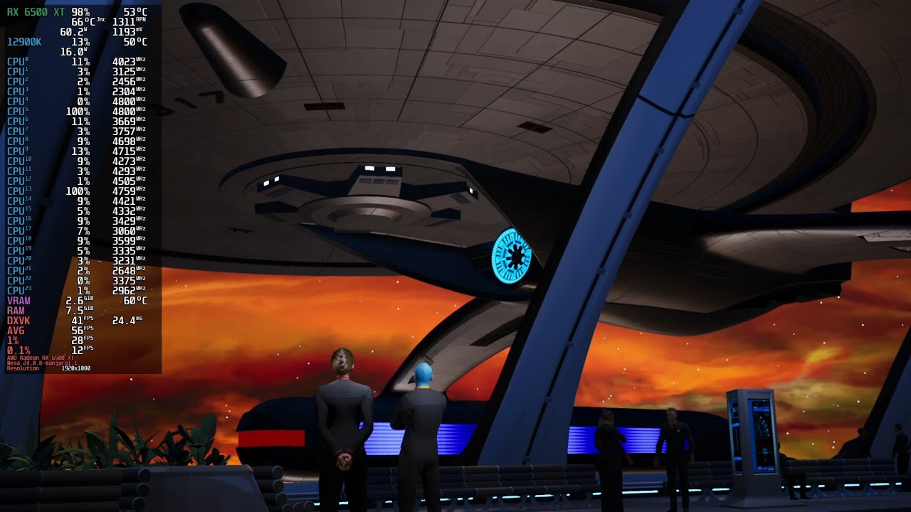 Star Trek: Resurgence RX 6500 XT 1080p performance test benchmark Linux ...