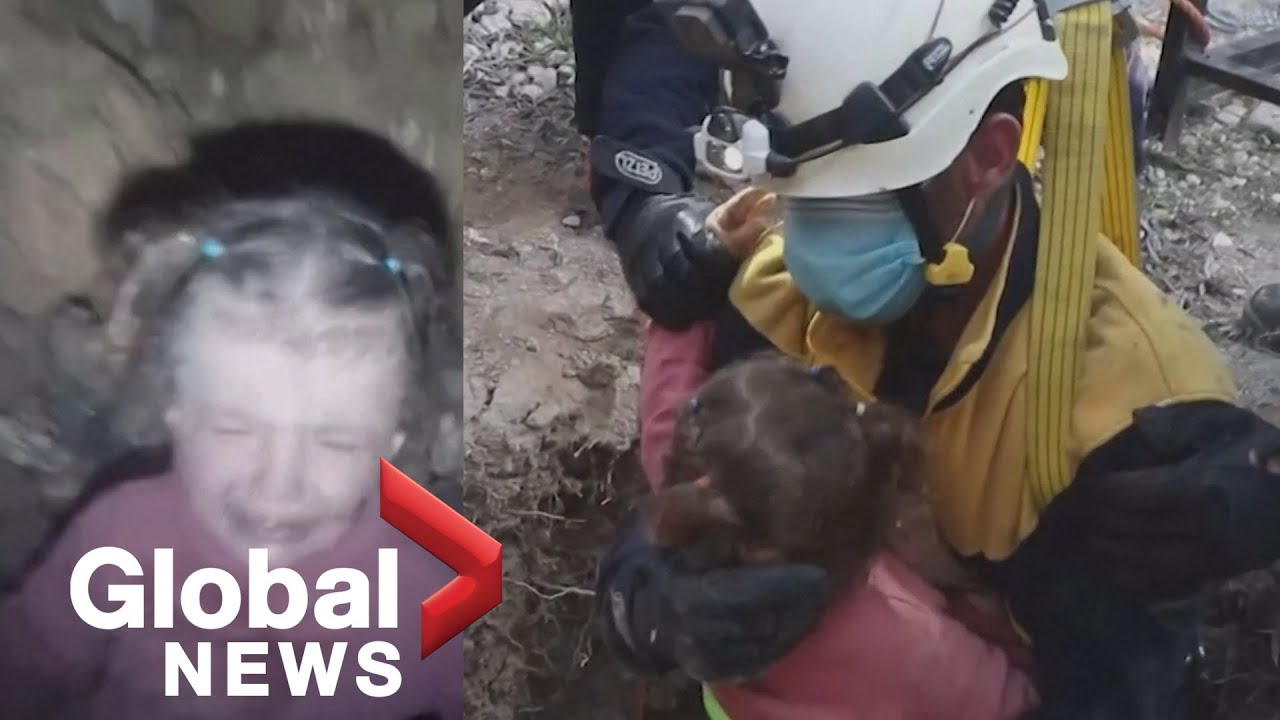 "I'm here, it's ok!": Emotional moment rescuers save little girl ...