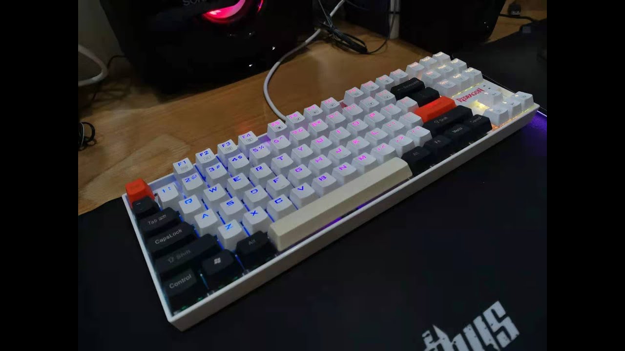 Modded Redragon k552 with PE foam mod - YouTube