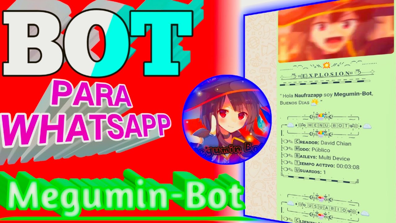 Nuevo BOT para tu GRUPO de WhatsApp GRATUITO "Megumin-Bot" || instalación paso a paso - YouTube