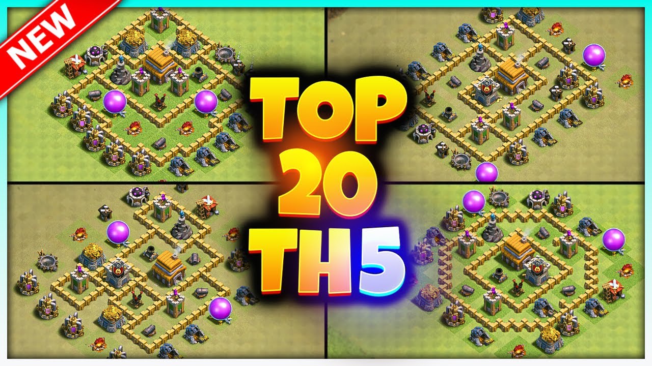 TOP 20 Town Hall 5 Base Link | New BEST TH5 (Hybrid/War/Trophy/Farming ...