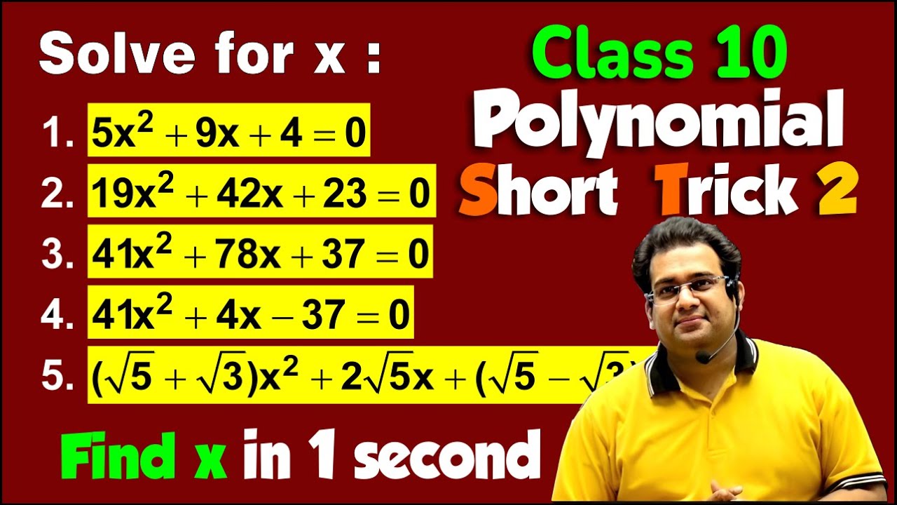 Part 2 - Polynomial Short Tricks Class 10 🔥This Amazing Trick Will ...