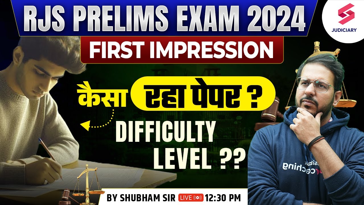 RJS Exam Paper Analysis | RJS Exam difficulty level | RJS Prelims 2024 Analysis by Shubham Sir ...