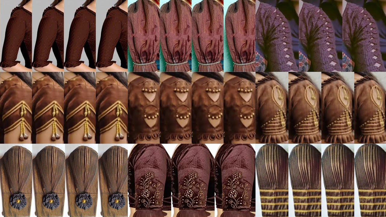 💯🎉🤎latest brown colour sleeves designs/blouse baju designs/brown colour ...